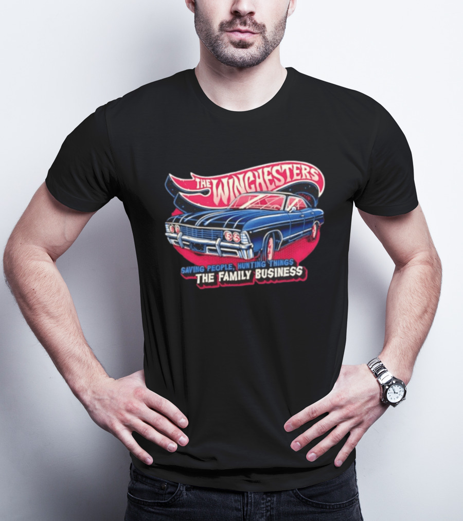 The WINGHESTERS Saving People Hunting Things The Family Business Supernatural Car T-Shirt