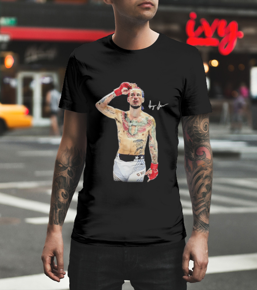 Sean O'Malley UFC MMA Fighter Autographed Pose T-Shirt