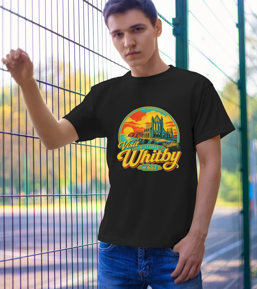 Visit Historic Whitby Abbey North Yorkshire England Est 657 T-Shirt