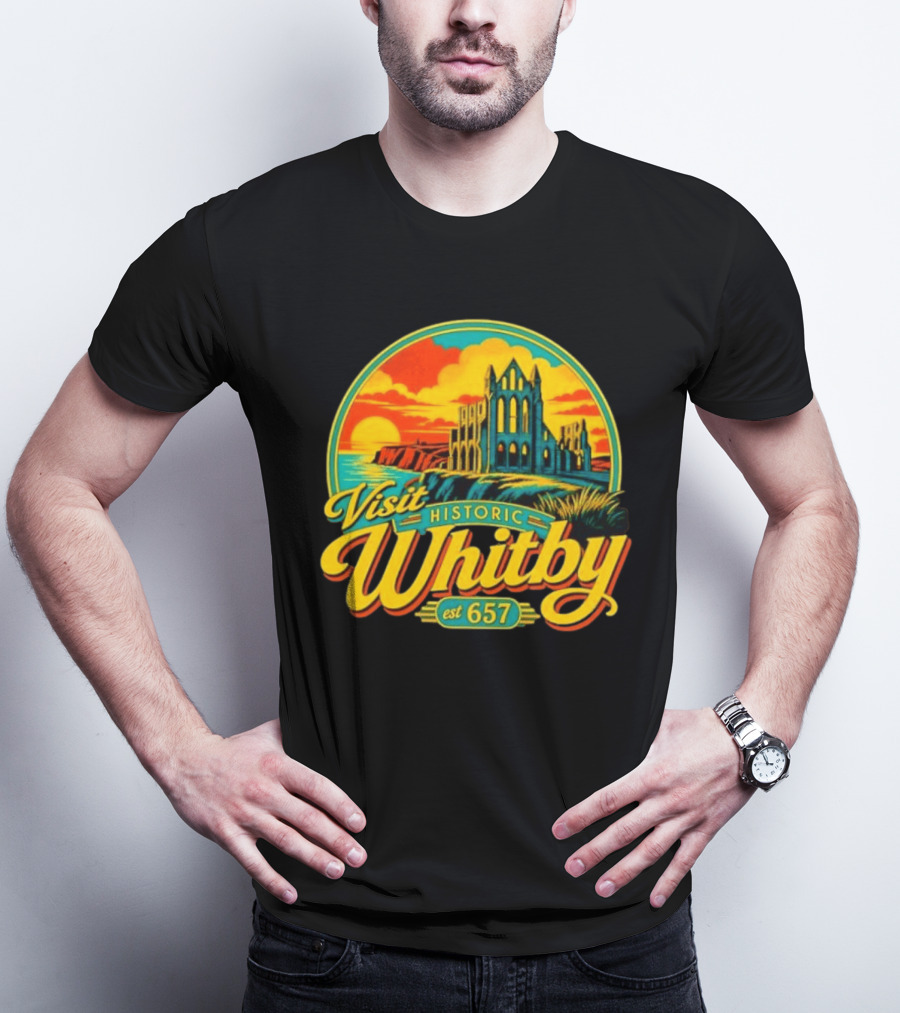Visit Historic Whitby Abbey North Yorkshire England Est 657 T-Shirt