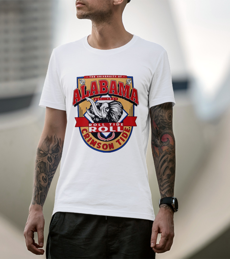 The University Of Alabama Crimson Tide Est 1831 Roll Tide Roll Elephants T-Shirt