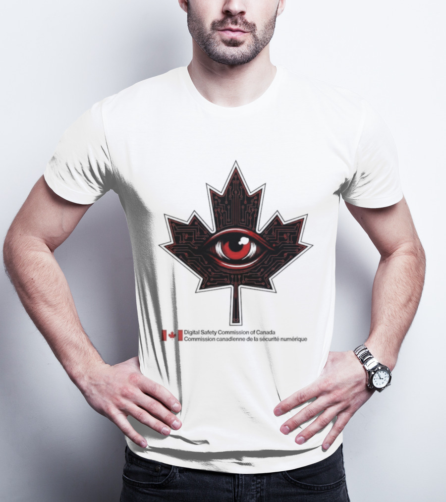 Digital Safety Commission Of Canada Maple Leaf Eye Circuitry T-Shirt