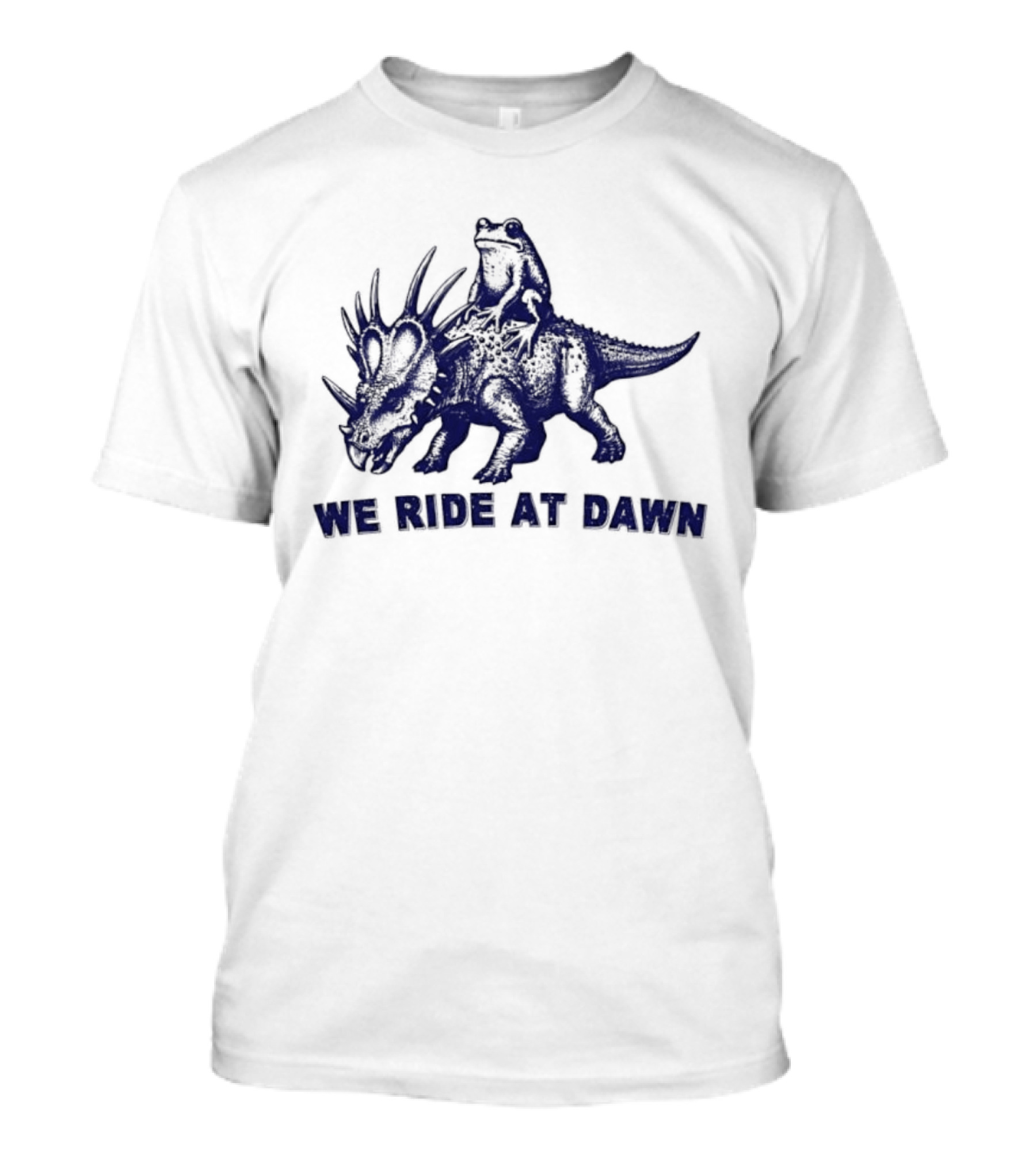 Frog Riding Styracosaurus We Ride At Dawn Adventure T-Shirt
