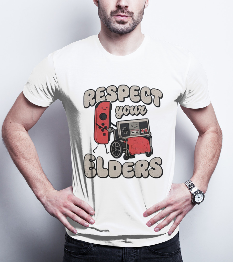 Respect Your Elders NES Controller Switch Gamer Humor T-Shirt