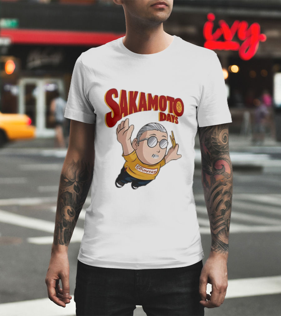Sakamoto Days Country Super Mario Taro Sakamoto Floating T-Shirt