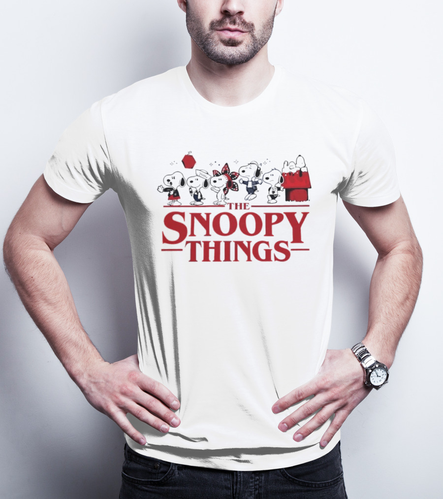 Snoopy Characters Inspired By Stranger Things Mashup T-Shirt