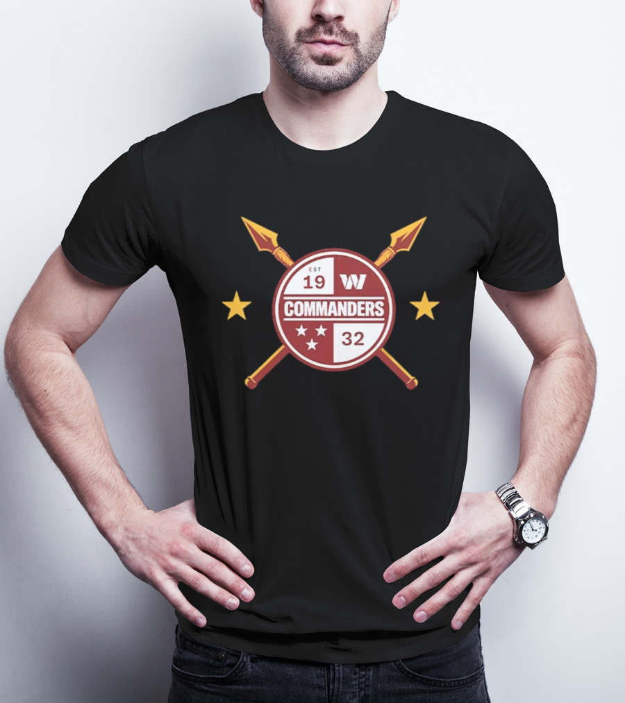 Washington Commanders Est 1932 W Logo Football T-Shirt