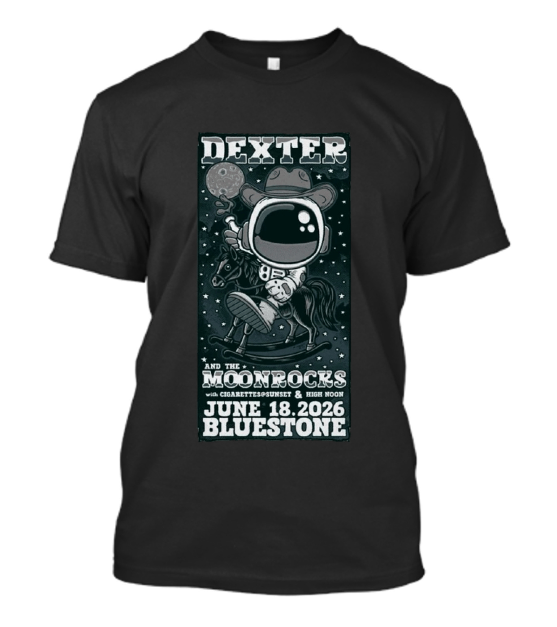 Dexter And The Moonrocks With Cigarettes@Sunset & High Noon June 18 2026 Bluestone T-Shirt
