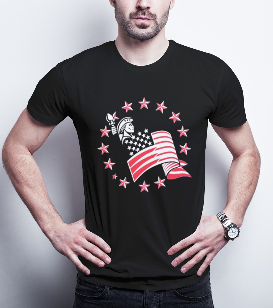 Patriotic Lady Liberty American Flag Stars USA Pride T-Shirt