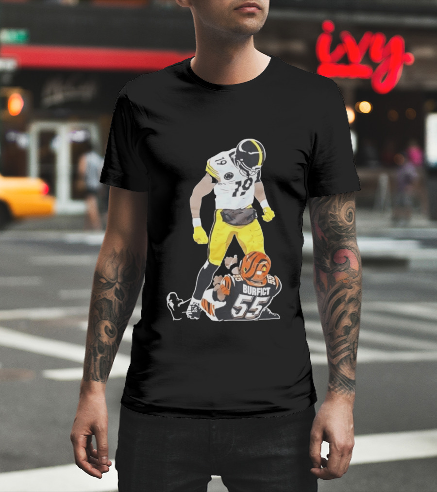Pittsburgh Steelers JuJu Smith Schuster Over Vontaze Burfict NFL Highlight T-Shirt