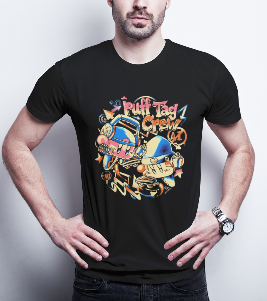 Kirby Puff Tag Crew Retro Graffiti T-Shirt