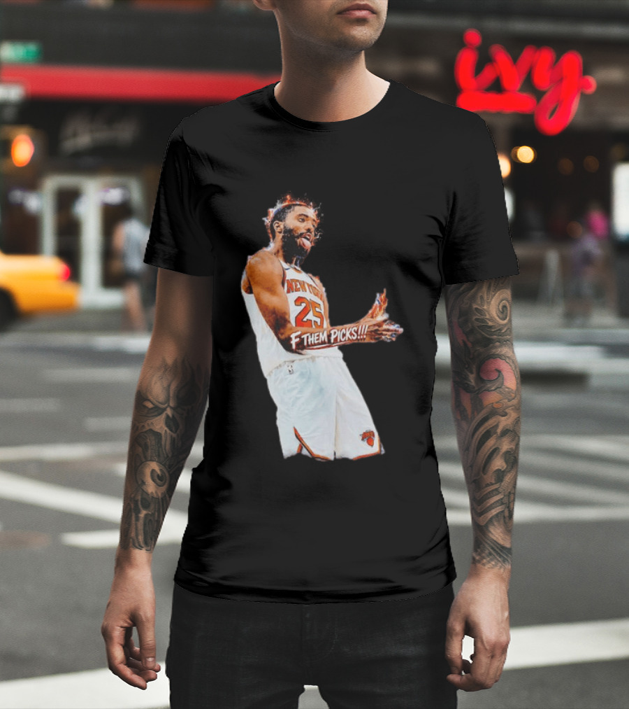 Mikal Bridges New York Knicks 25 F Them Picks T-Shirt