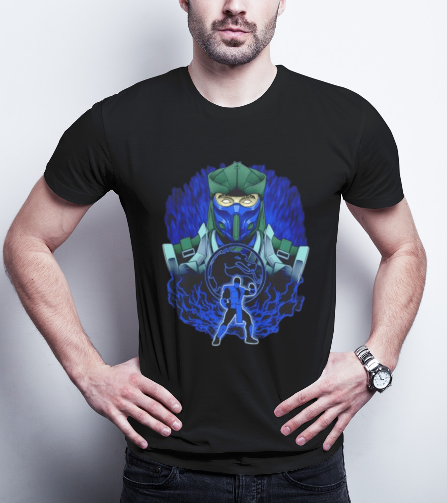 Sub Zero Mortal Kombat Dragon Icy Blue Energy Battle Action Game Iconic Arcade Fighter T-Shirt