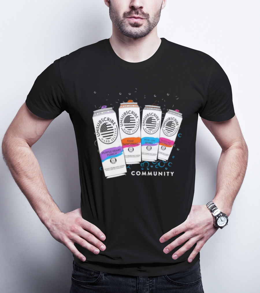 Unsubscribe Hard Seltzer Community Purple Heart Punch Tism Tangerine Five Oh Berry T-Shirt