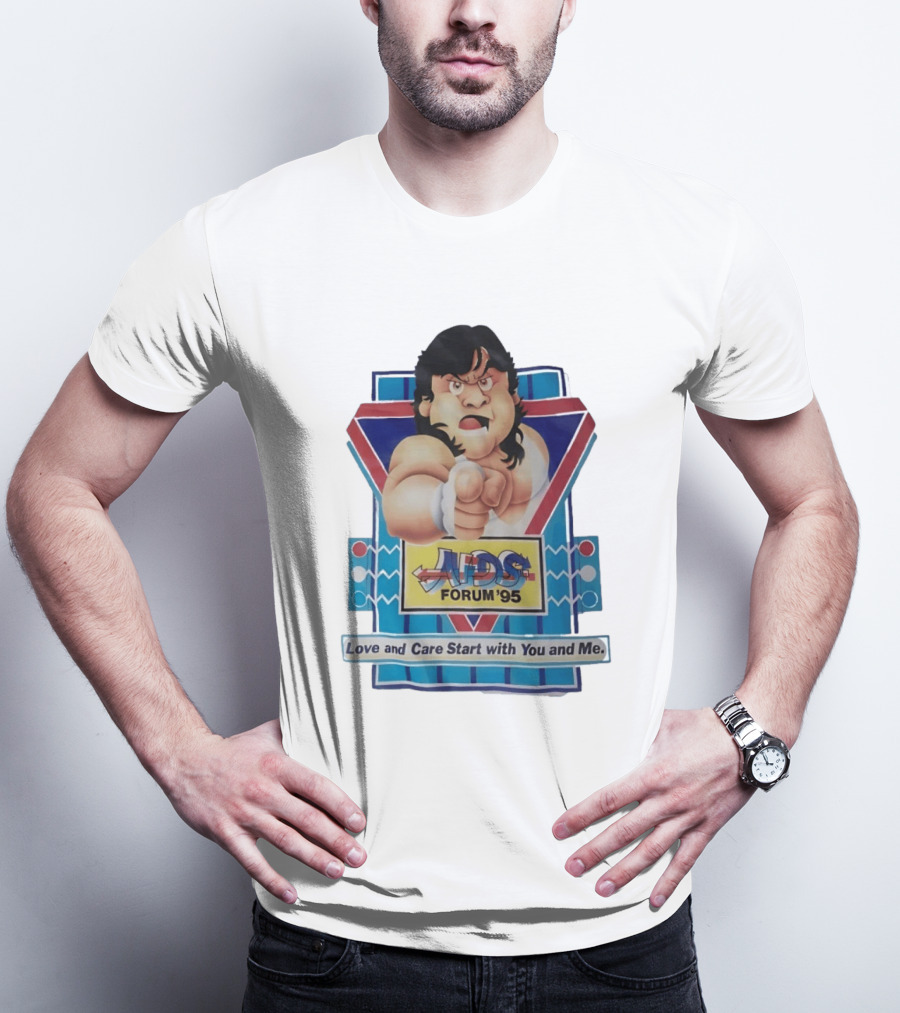 Atsushi Onita AIDS Forum '95 Love And Care Start With You And Me T-Shirt