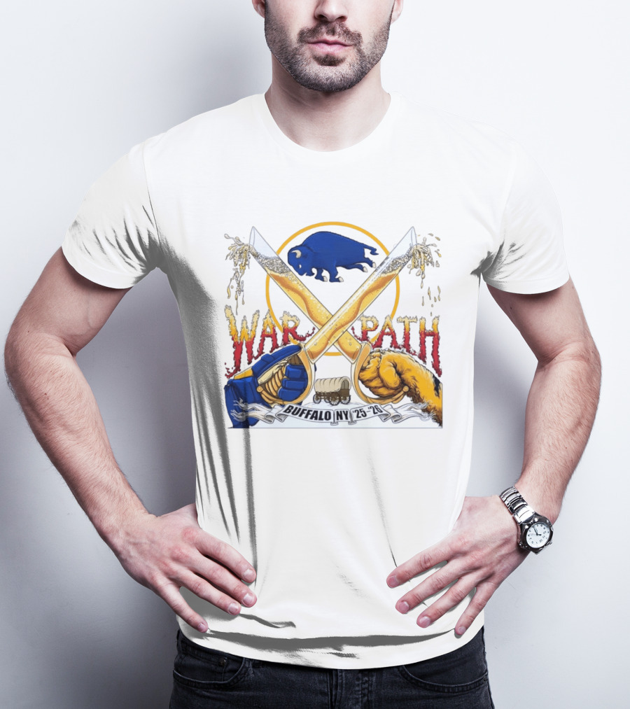 Buffalo NY War Path 25 26 Crossed Beer Sabers Sabres T-Shirt