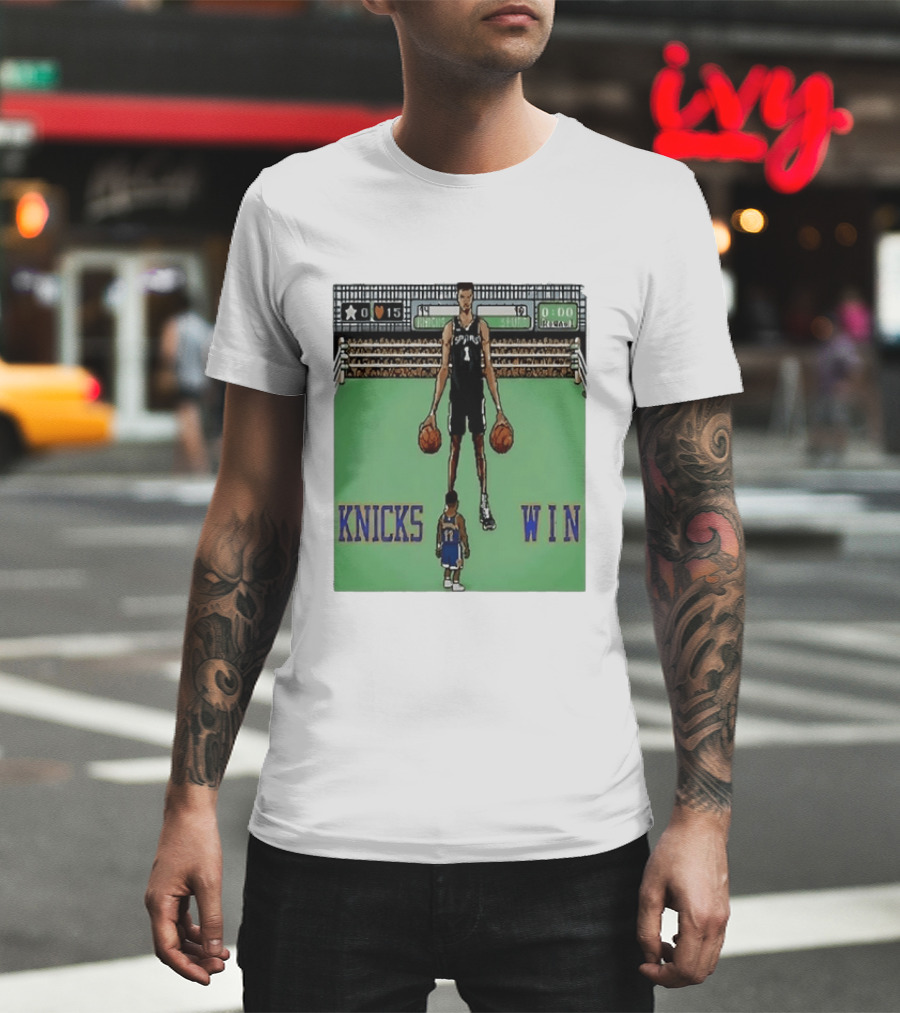 Victor Wembanyama San Antonio Spurs Jalen Brunson New York Knicks Win NBA Game T-Shirt