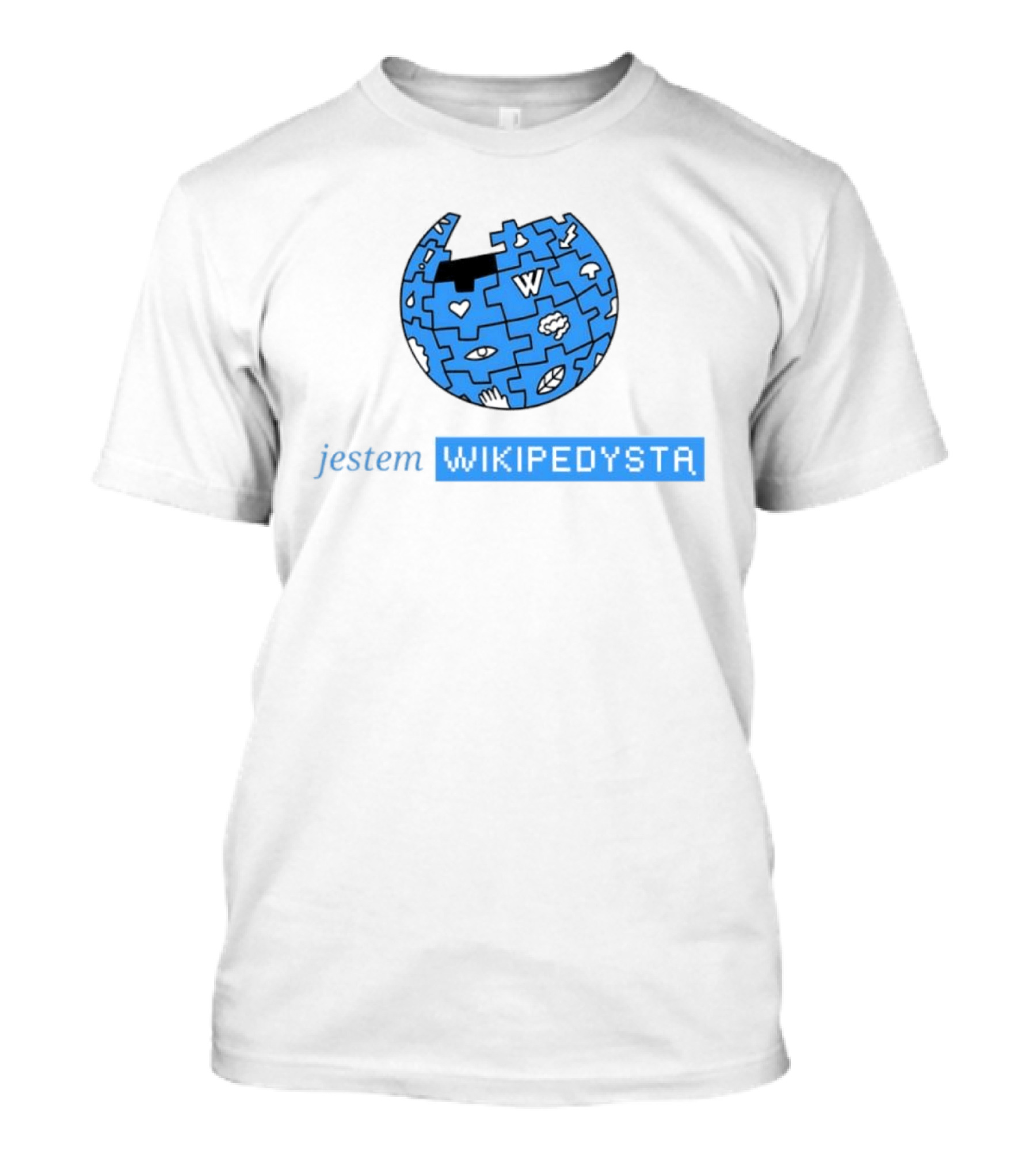 Jestem Wikipedysta Puzzle Globe Icon Eyes And Clouds T-Shirt