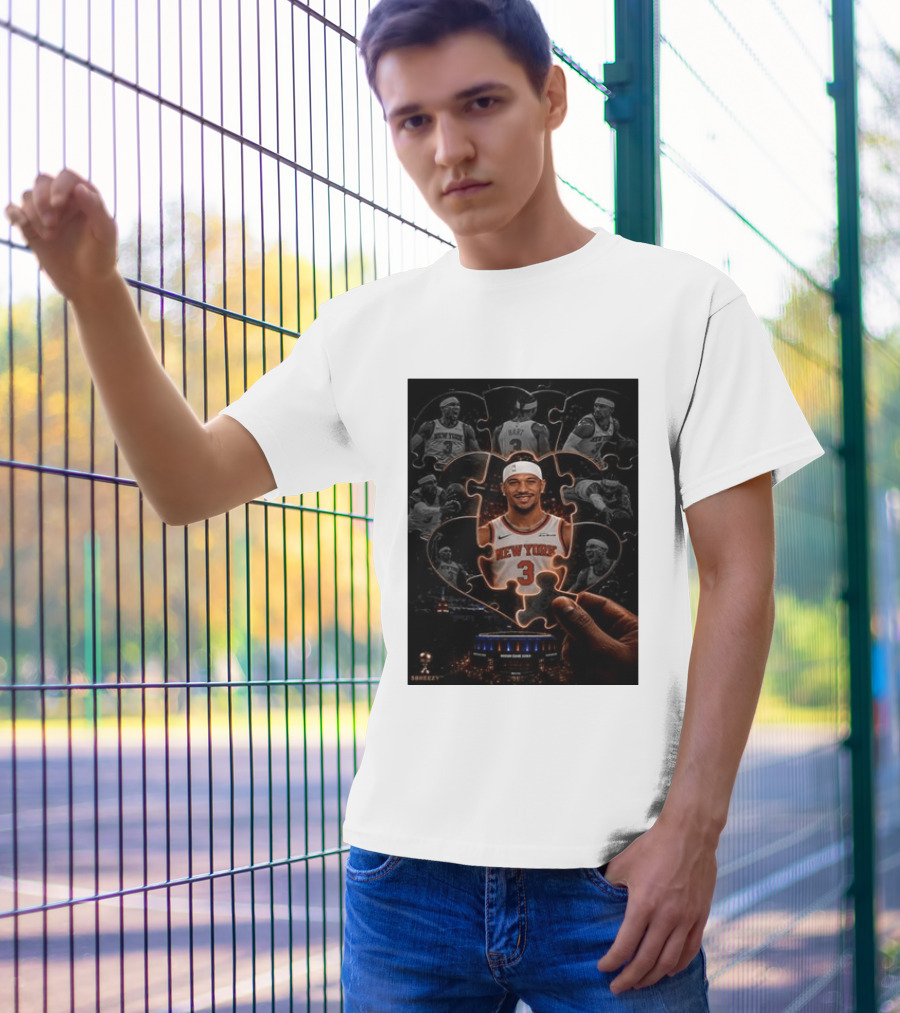 Josh Hart New York Knicks NBA Madison Square Garden Puzzle Image T-Shirt