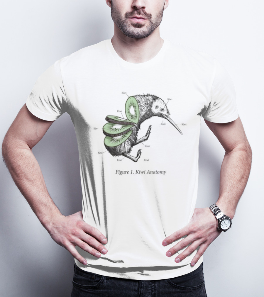 Kiwi Bird Kiwi Fruit Biology Anatomy Humor Nature Science Novelty Cute Insect Wings T-Shirt