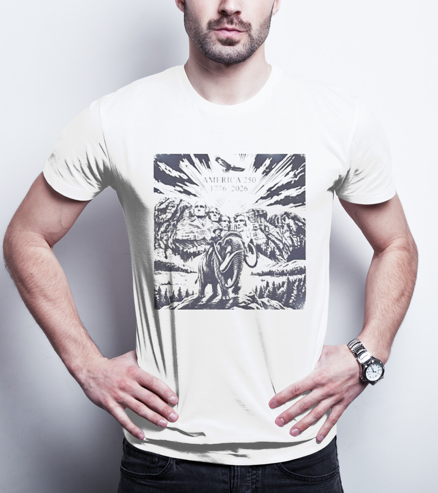 America 250 Mount Rushmore 1776 2026 Eagle Mammoth T-Shirt