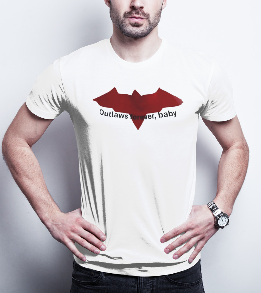 Outlaws Forever Baby Red Bat Symbol Emo T-Shirt