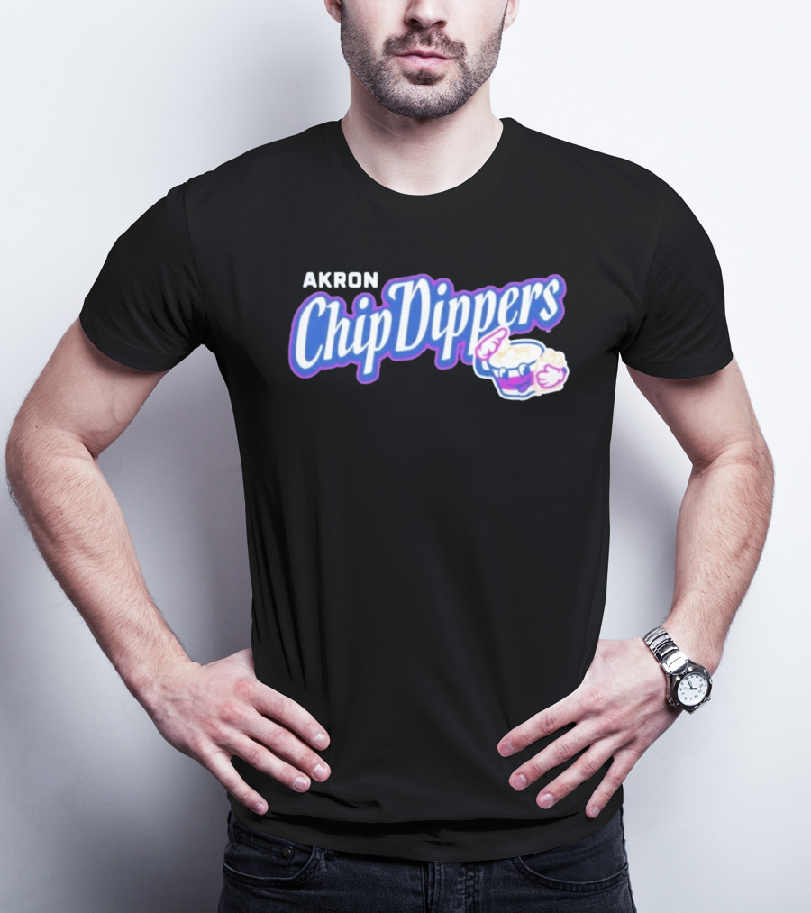 Akron Chip Dippers MLB Baseball Logo With Chip And Dip T-Shirt