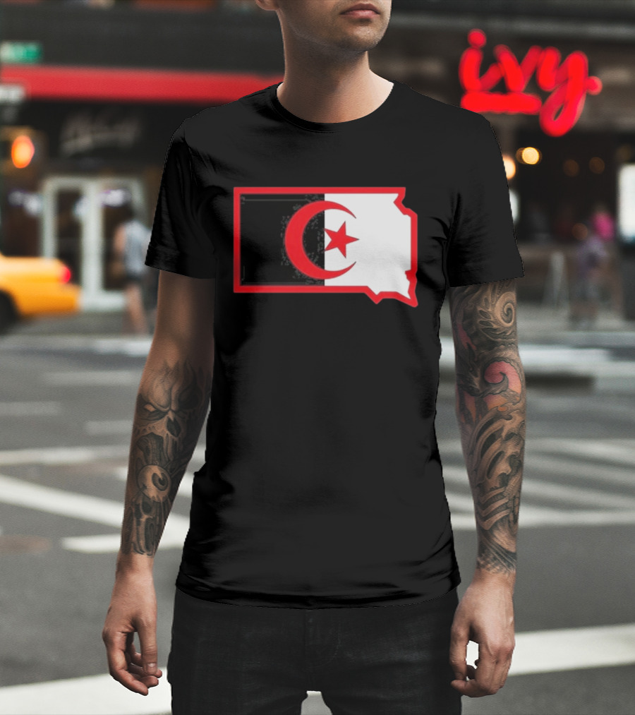 Lawrence Of Algeria South Dakota Flag Shape Crescent Star T-Shirt