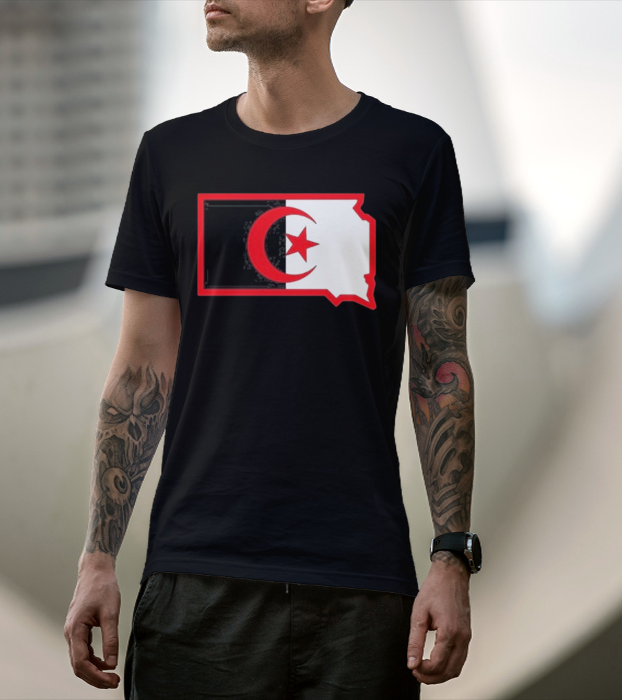 Lawrence Of Algeria South Dakota Flag Shape Crescent Star T-Shirt