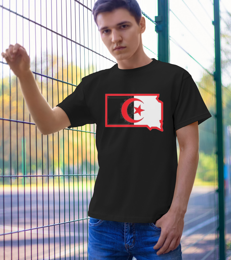 Lawrence Of Algeria South Dakota Flag Shape Crescent Star T-Shirt