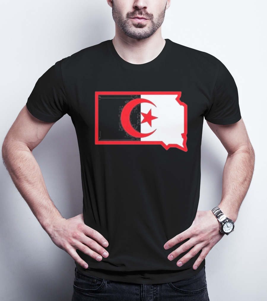 Lawrence Of Algeria South Dakota Flag Shape Crescent Star T-Shirt