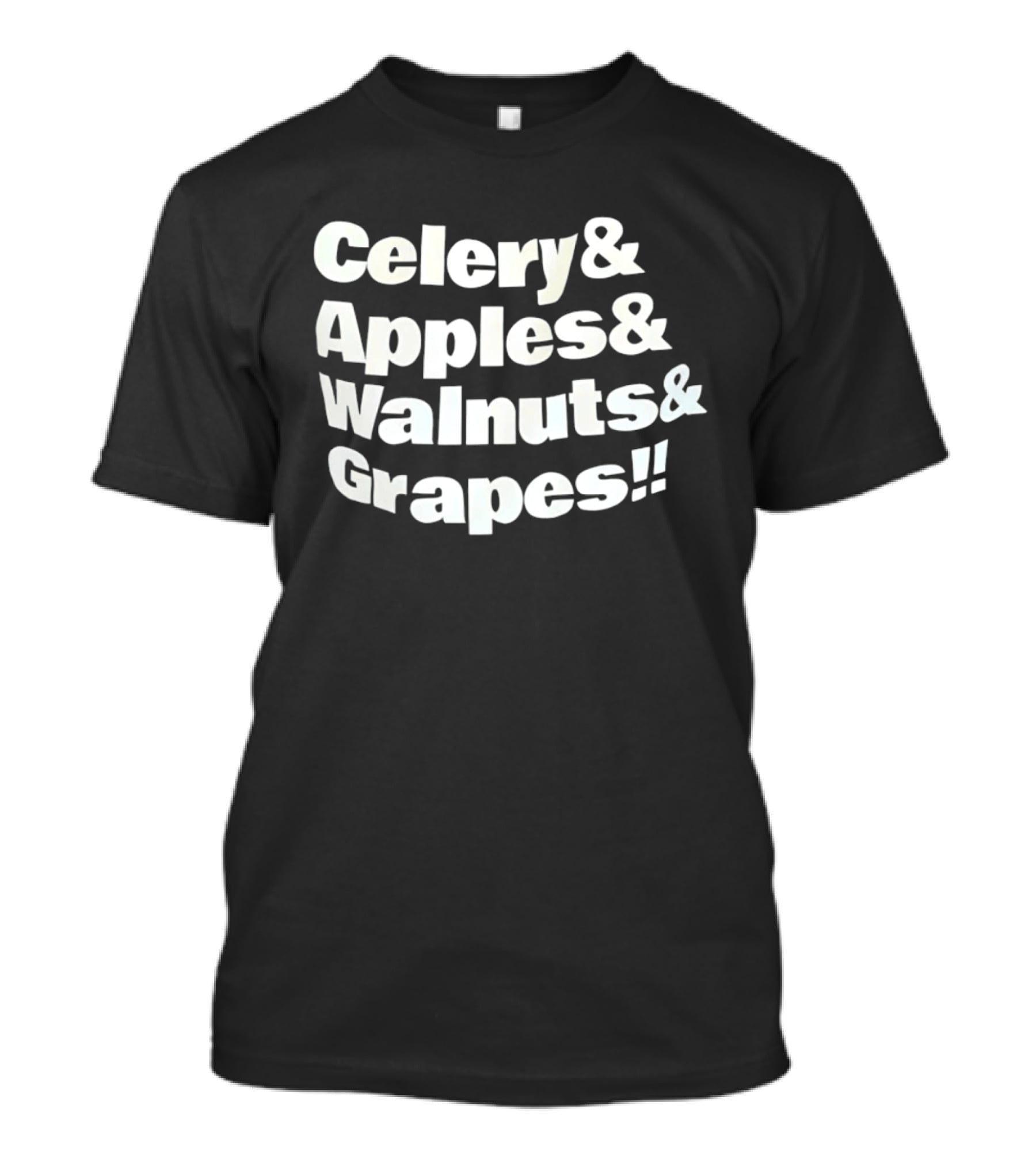 Celery Apples Walnuts Grapes Food Ingredients List T-Shirt