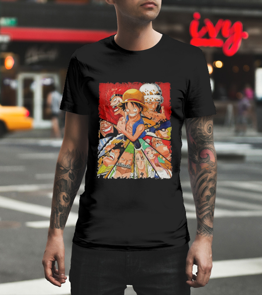 One Piece Luffy Kid Law Blackbeard Zoro Hawkins Drake Apoo Killer Bonney Ensemble T-Shirt
