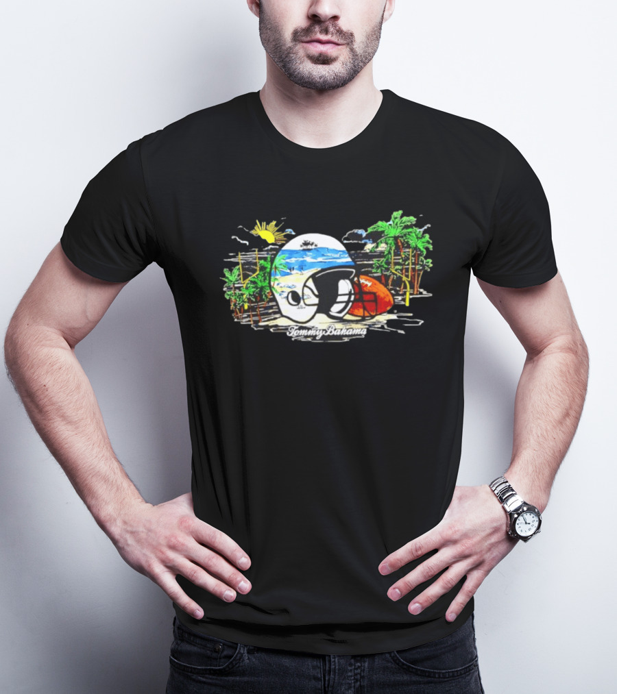 Chicago Bears Tommy Bahama Oasis Endzone Tropical Helmet Football Scene T-Shirt