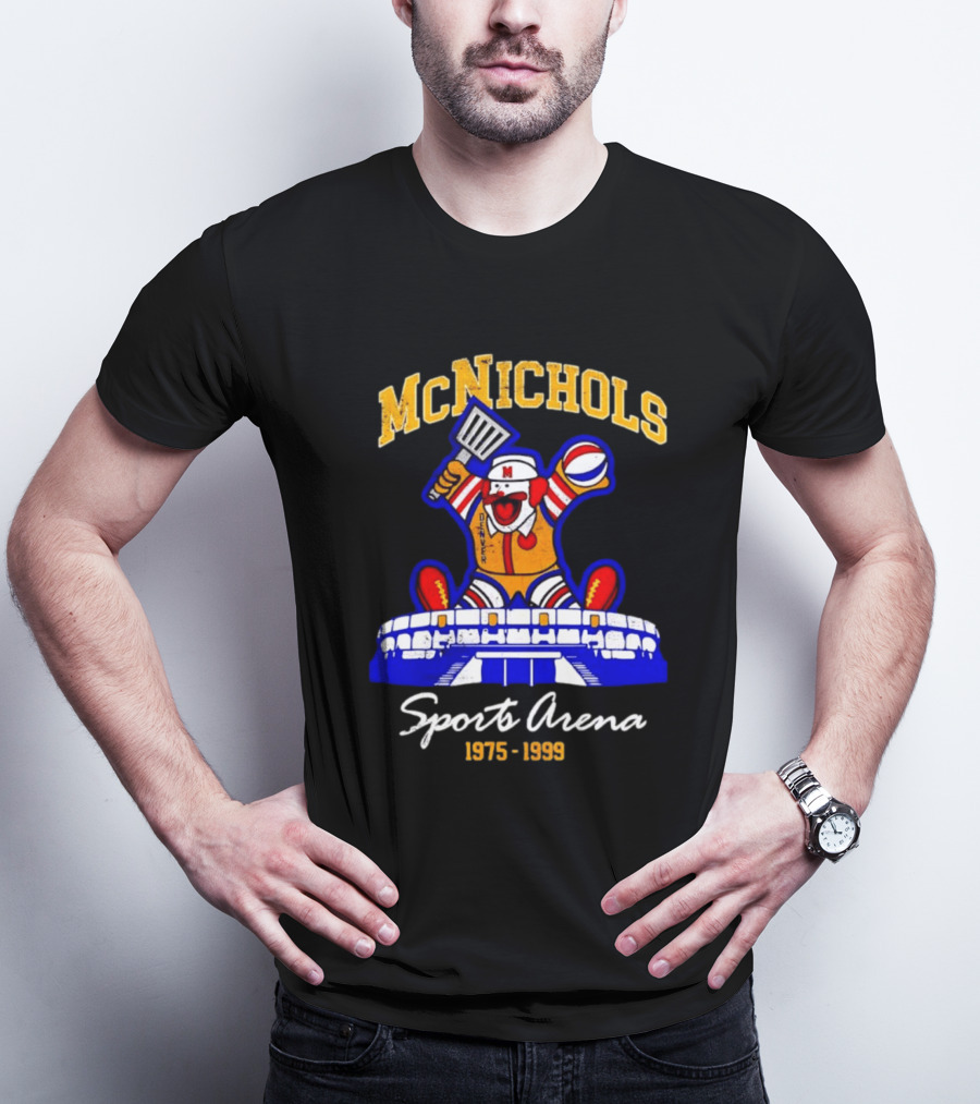 McNichols Sports Arena Denver Nuggets Clown 1975 1999 NBA Basketball T-Shirt