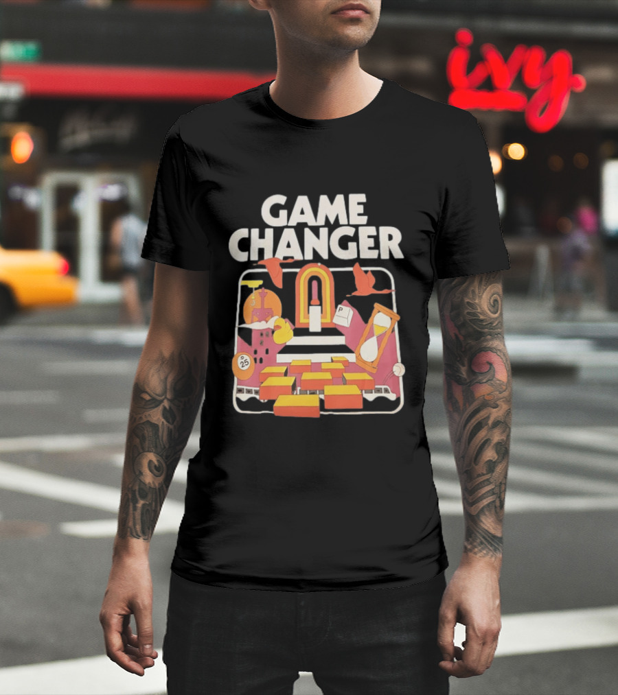 Game Changer Retro Arcade Countdown Hourglass Wings T-Shirt