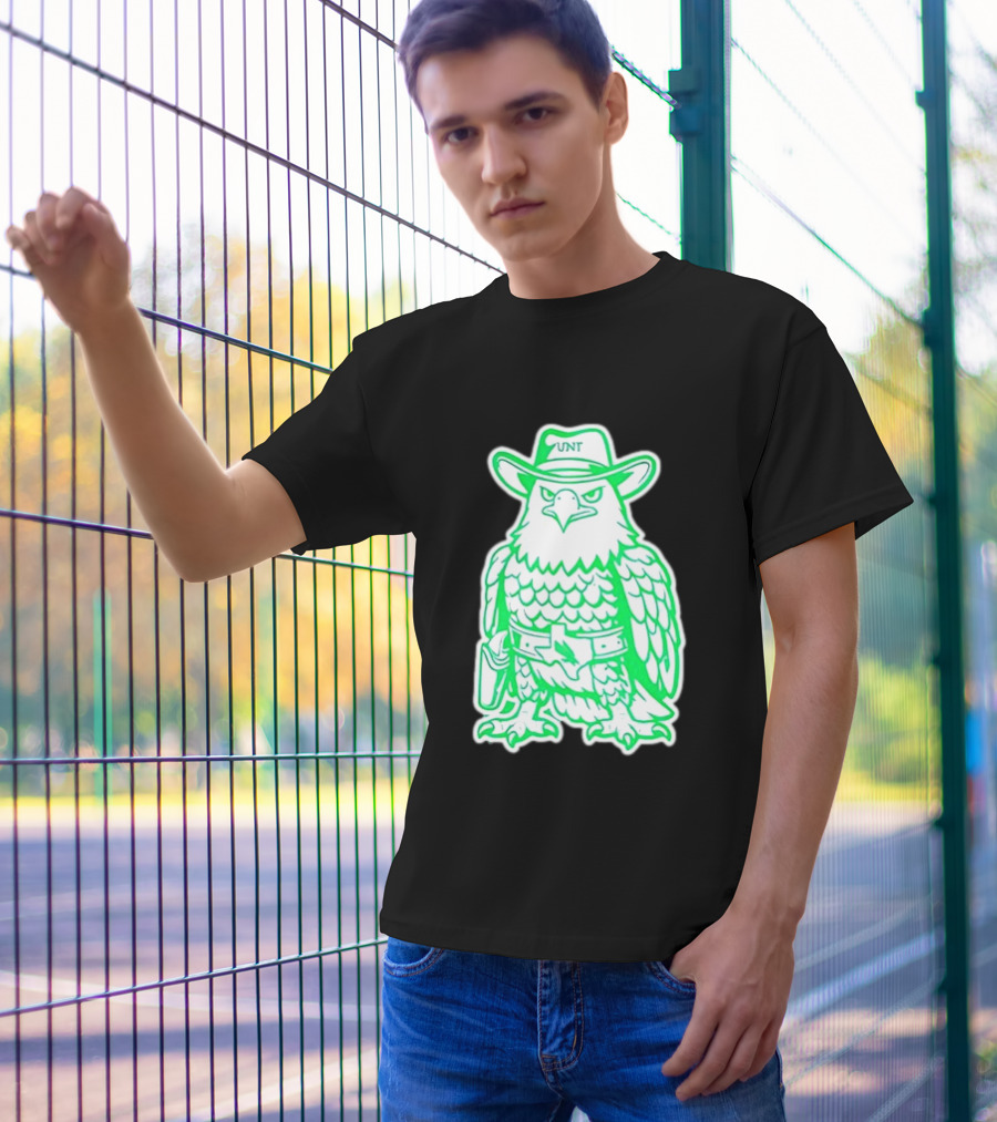 North Texas Mean Green Eagle UNT Cowboy Hat T-Shirt