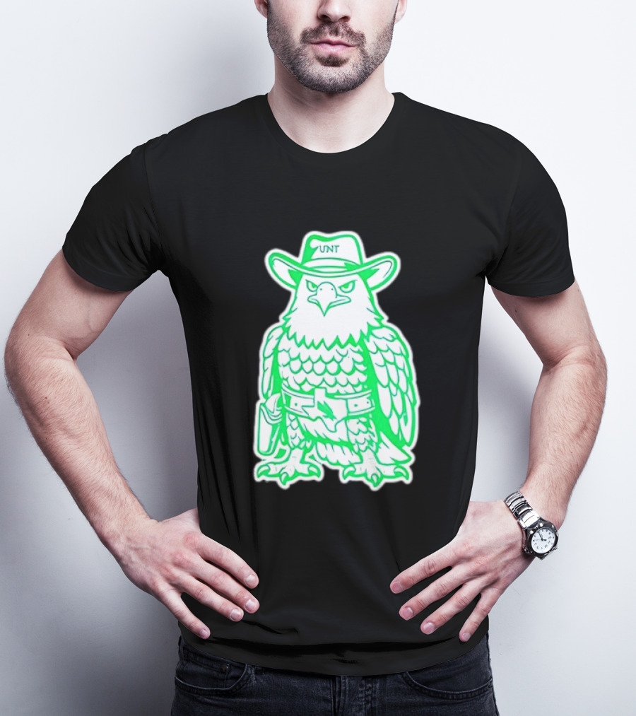 North Texas Mean Green Eagle UNT Cowboy Hat T-Shirt