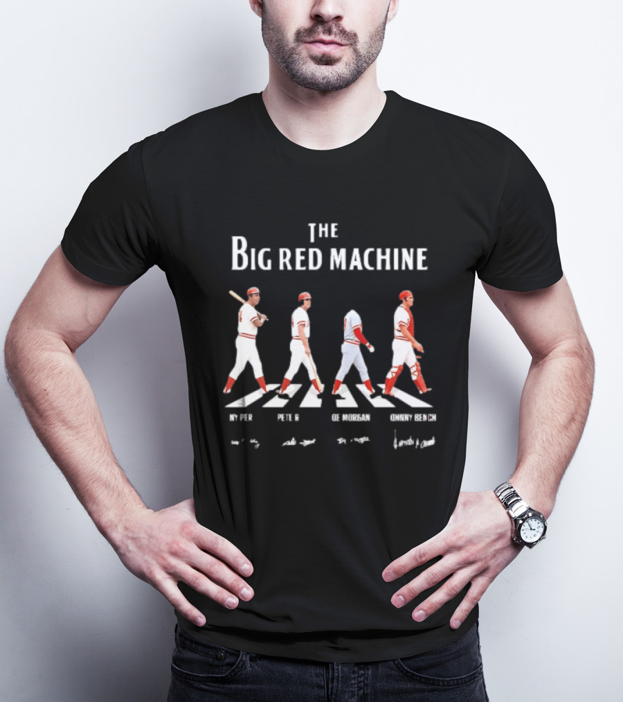 The Big Red Machine Tony Pérez Pete Rose Joe Morgan Johnny Bench Walking Abbey Road T-Shirt