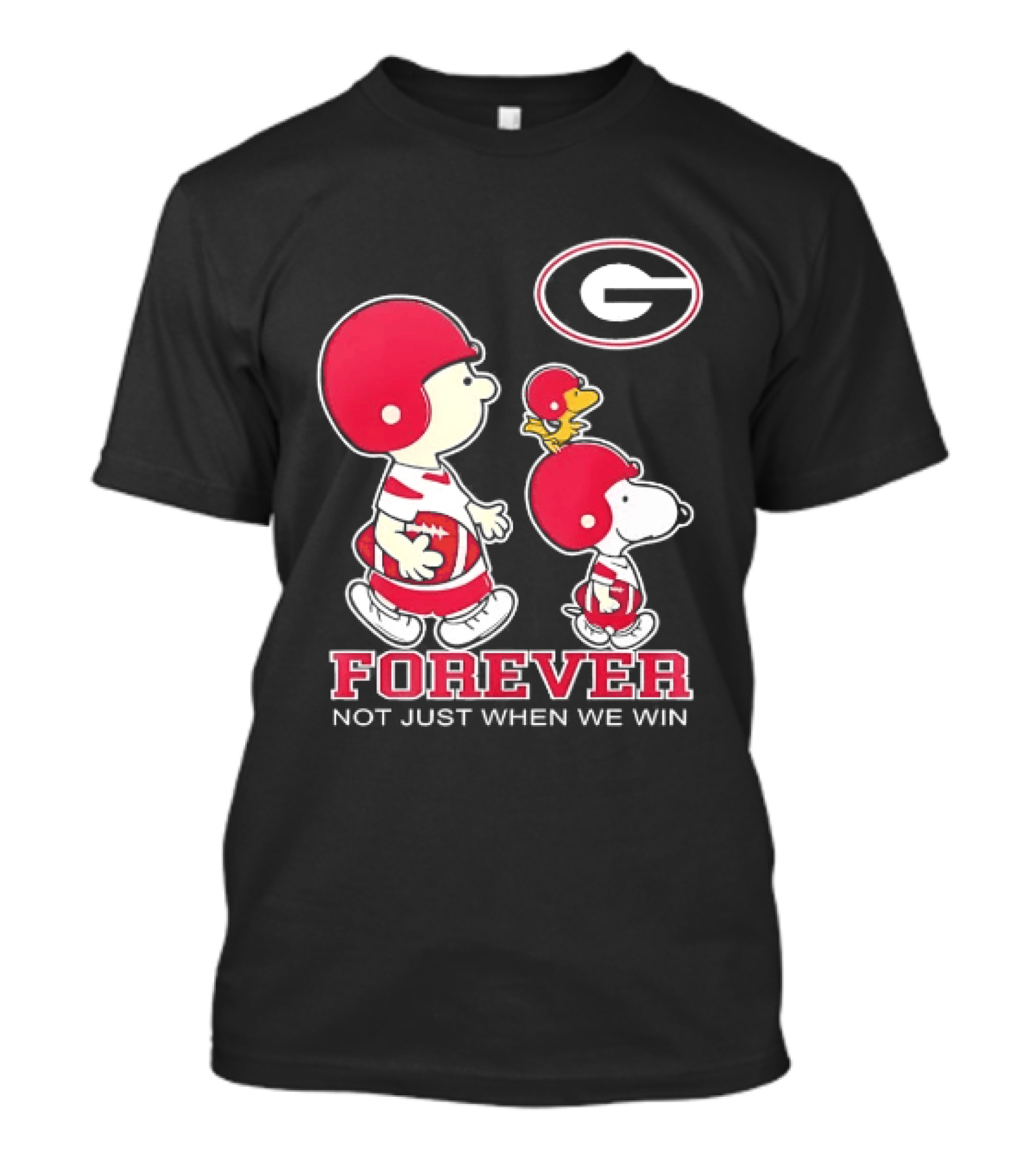 Peanuts Characters Georgia Bulldogs Forever Not Just When We Win T-Shirt