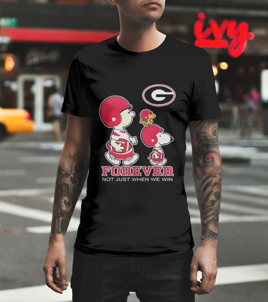 Peanuts Characters Georgia Bulldogs Forever Not Just When We Win T-Shirt