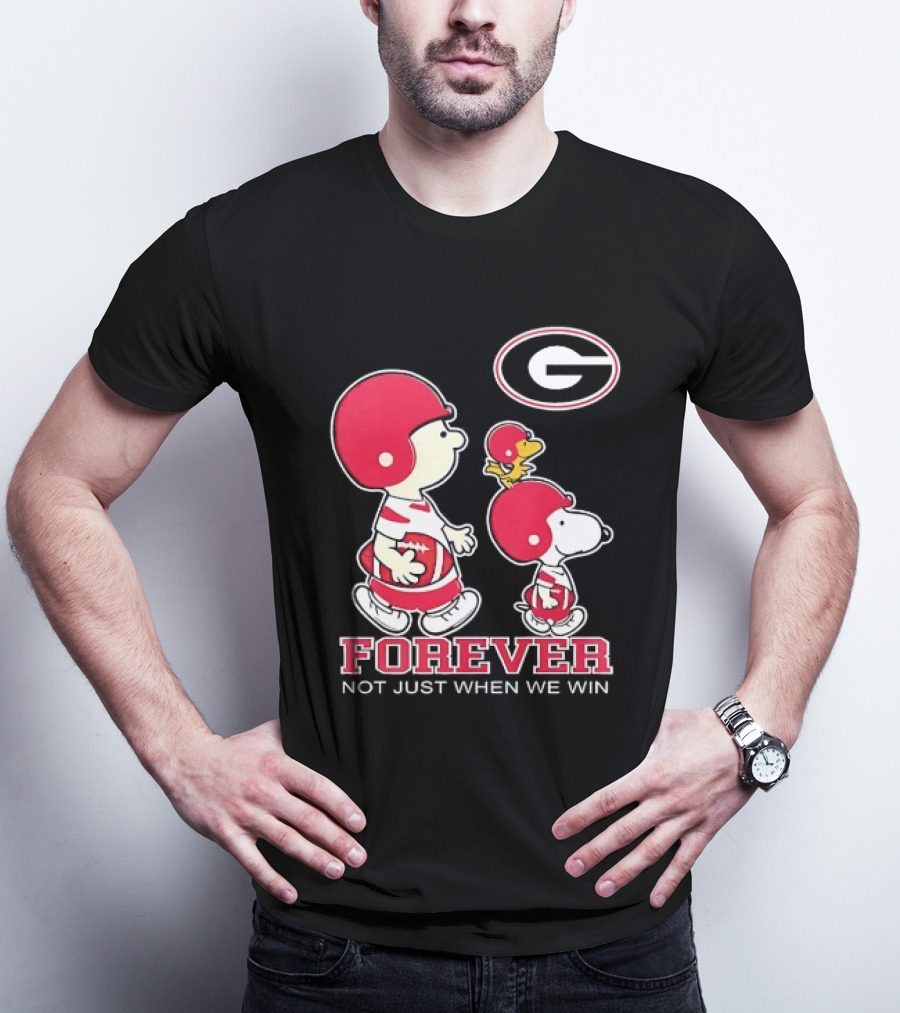 Peanuts Characters Georgia Bulldogs Forever Not Just When We Win T-Shirt