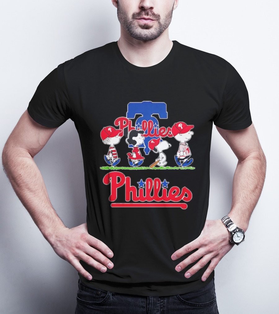 Peanuts Gang Philadelphia Phillies Walking T-Shirt