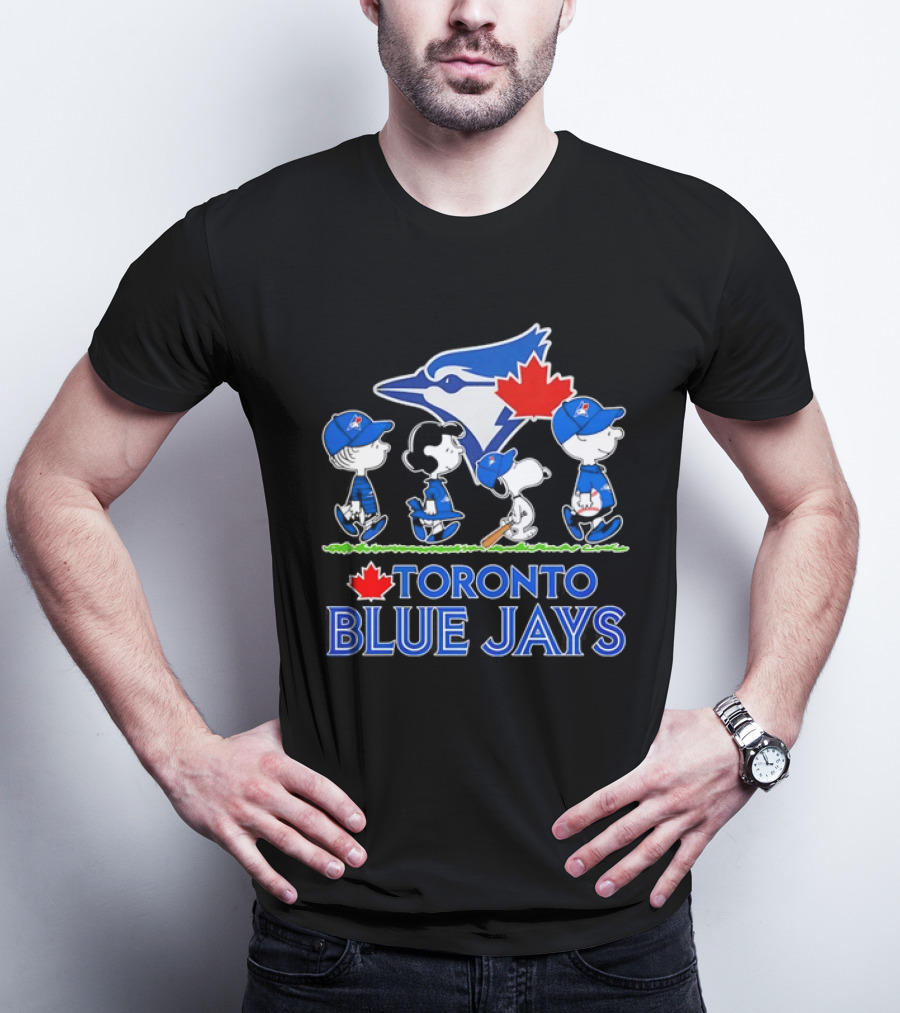 Peanuts Gang Toronto Blue Jays Baseball Collaboration T-Shirt