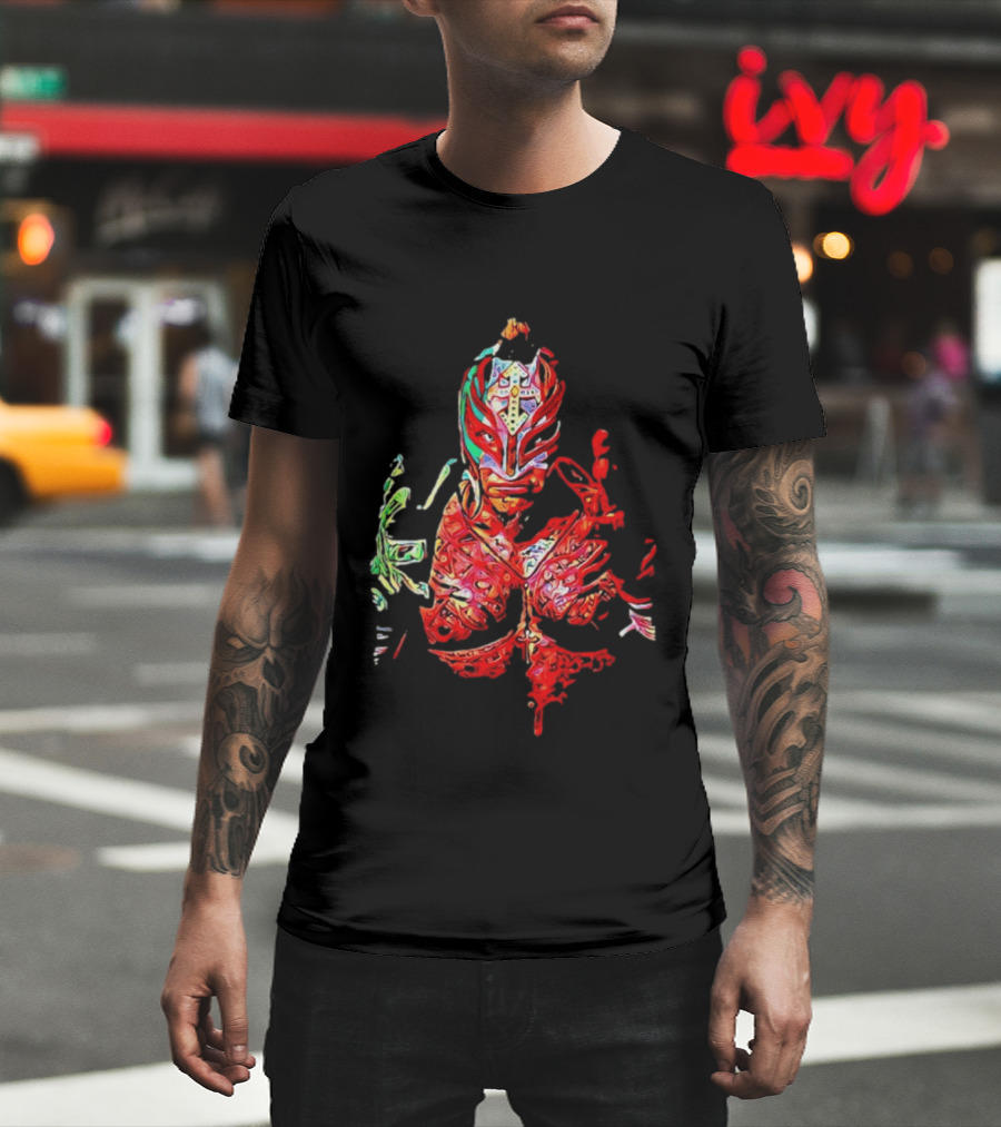 Rey Mysterio WWE Lucha Libre Mask Wrestling Legend Pro Wrestler T-Shirt