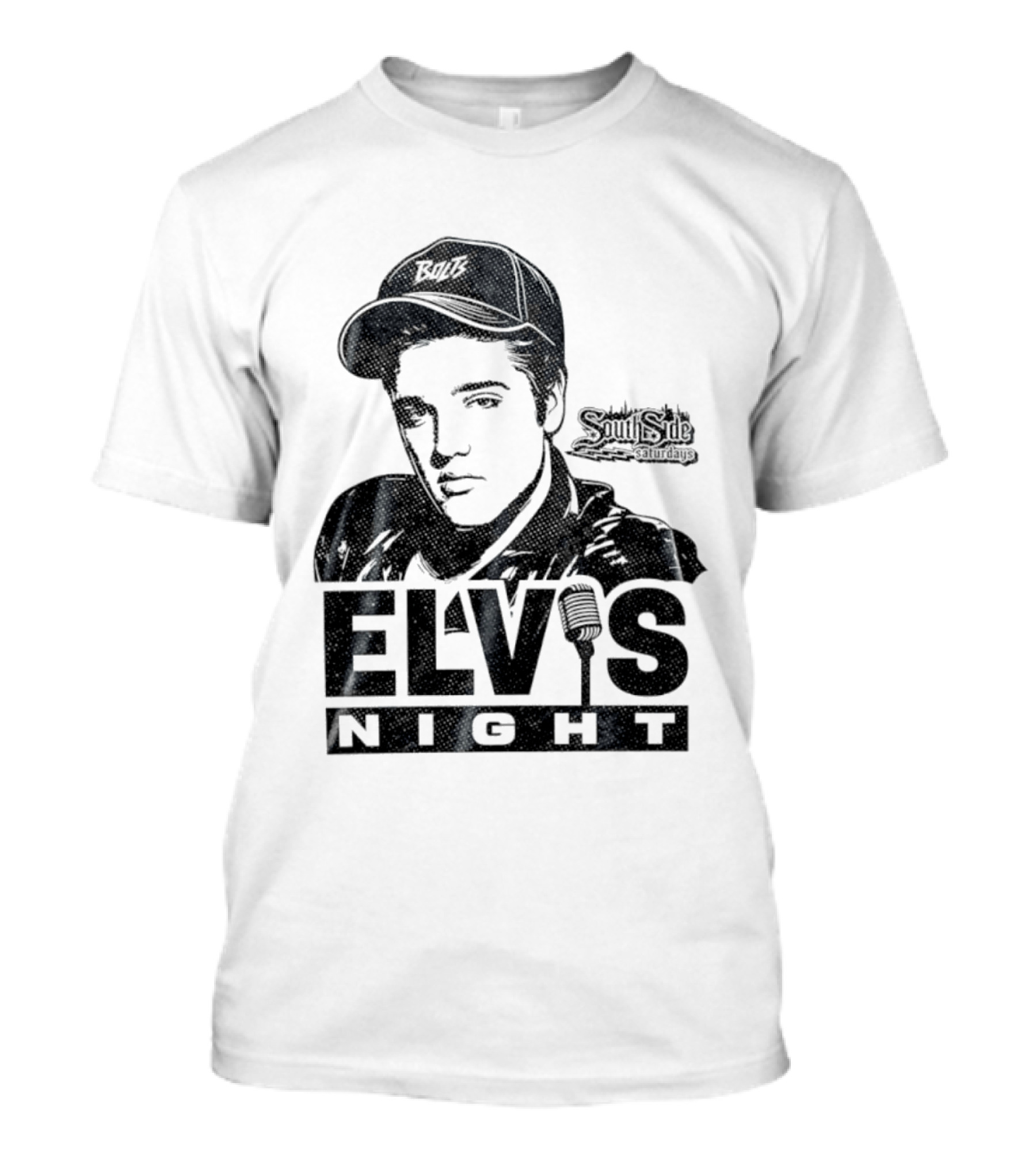 Elvis Night South Side Saturdays Bolt Hat Microphone T-Shirt