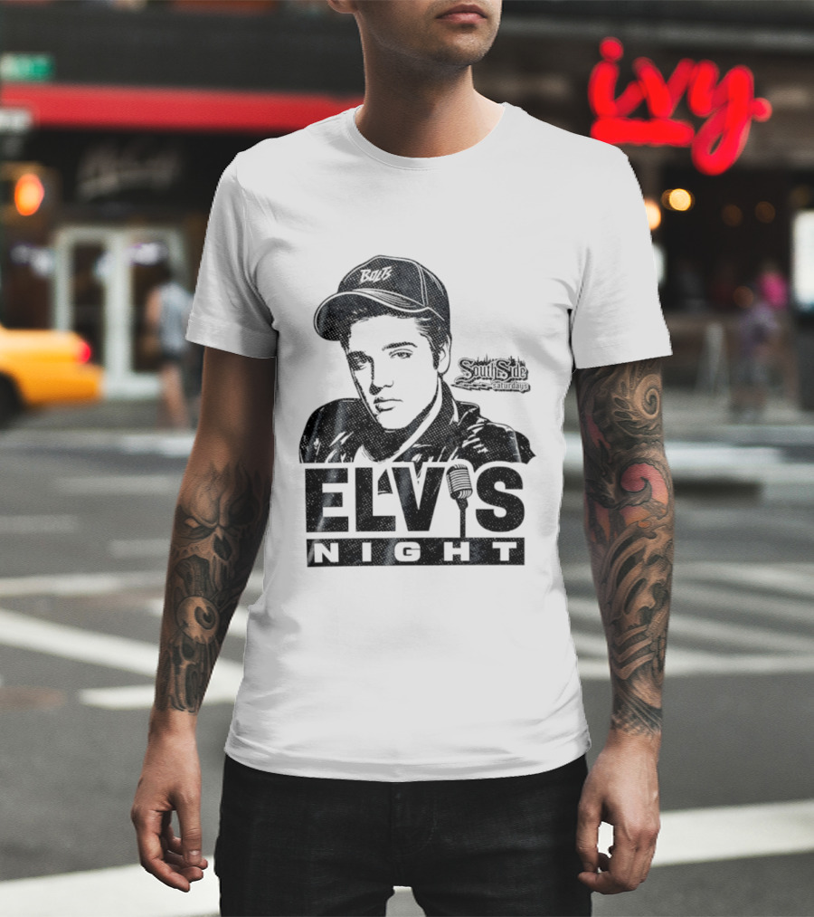 Elvis Night South Side Saturdays Bolt Hat Microphone T-Shirt