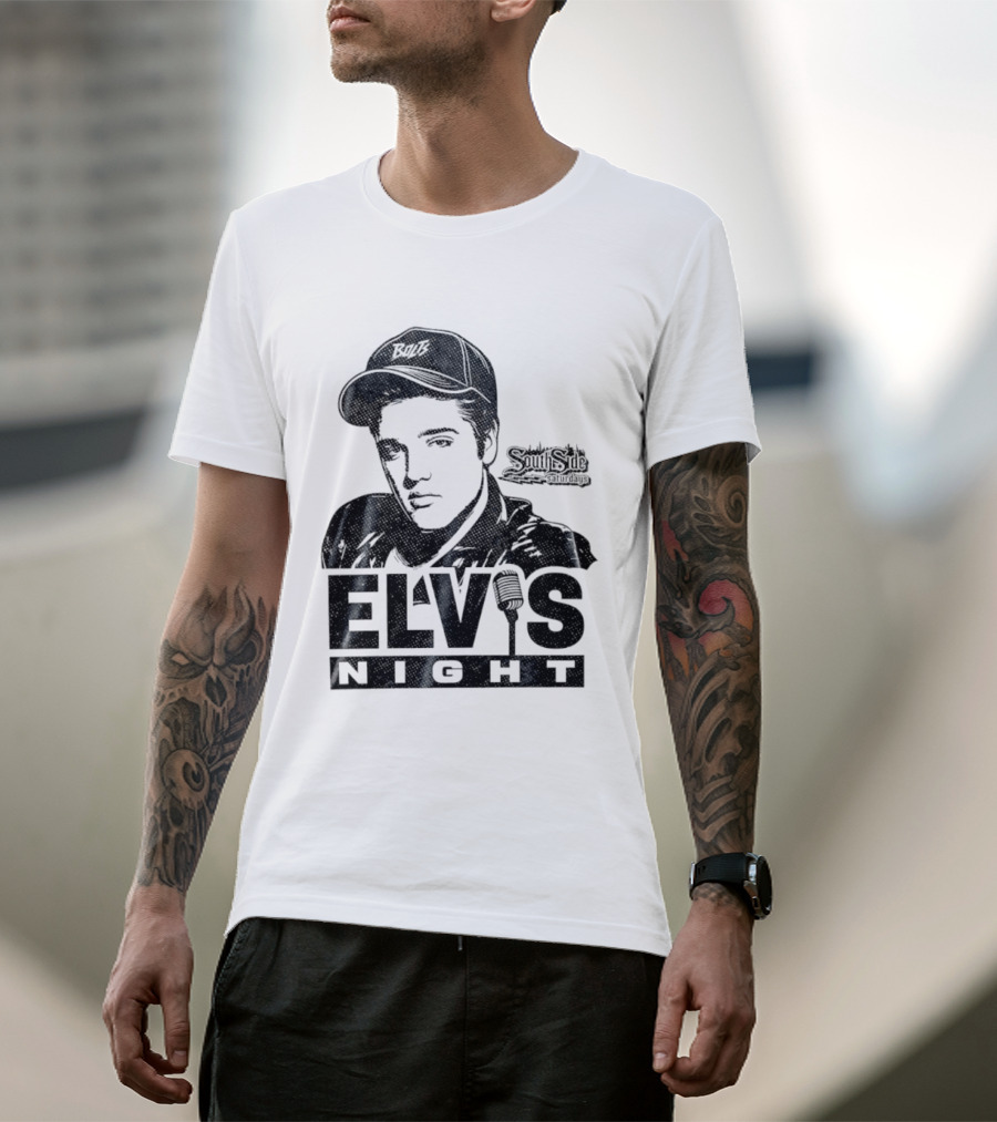 Elvis Night South Side Saturdays Bolt Hat Microphone T-Shirt