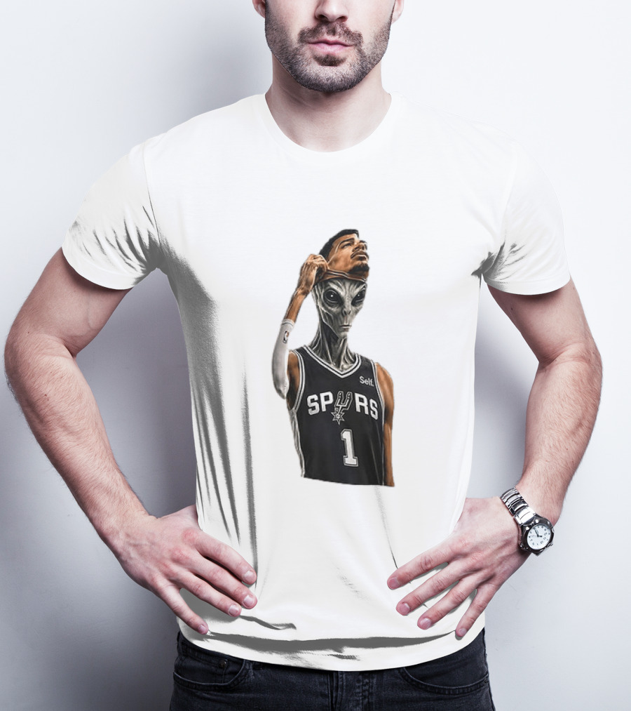 Wembanyama Spurs Alien Takeover Face Reveal Self 1 T-Shirt