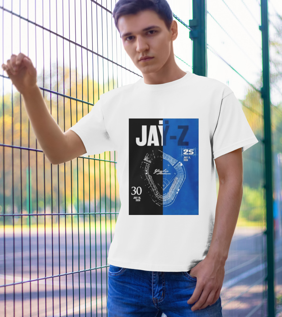 Jay Z Yankee Stadium July 10 11 2026 Celebration With Map Blueprint T-Shirt